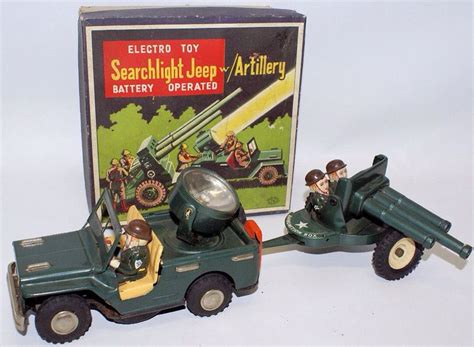 Battery Operated Toy Searchlight Jeep Vintage Toys Old Toys