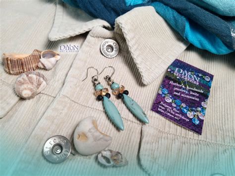 Дамски висящи обеци с тюркоаз яспис полускъпоценни камъни Handmasters Bg