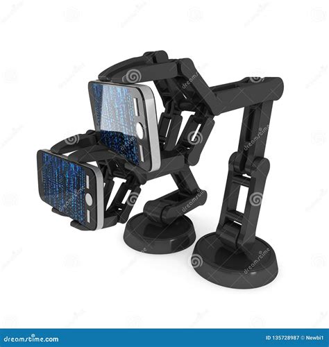 Robotic Arm With Binary Code D Stock Illustration Illustration Of Industrial Help