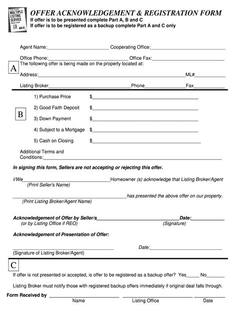 Offer Acknowledgement Form Ny Fill Out And Sign Online Dochub