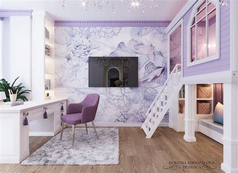 Purple Girl Bedroom On Behance