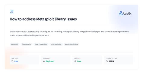 How To Address Metasploit Library Issues Labex