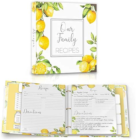 Recipe Binder 85x11 3 Ring Kit 25 Double Sided Recipe Cards 50 Plastic Page Protector