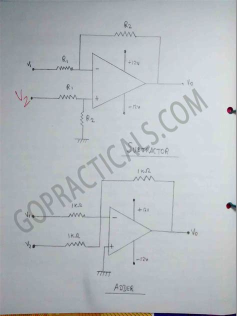 Adder Subtractor Circuit Op Amplifier