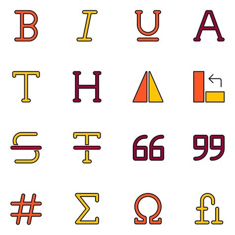Text Editor Filled Line Icon Set 12758581 Vector Art At Vecteezy