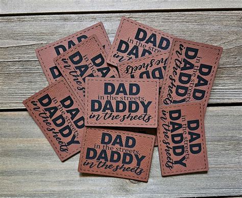 Engraved Leatherette Patch Iron On Patch Hat Patch Dad In The Streets Daddy In The Sheets Etsy