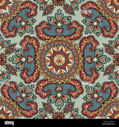 Flourish Tiled Pattern Abstract Floral Geometric Seamless Oriental