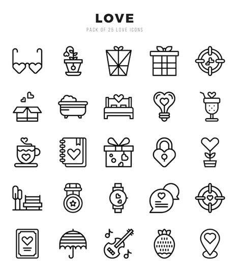 Premium Vector Icons Set Love For Web App Vector Illustration