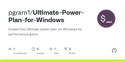 Github Pgram1ultimate Power Plan For Windows Enable The Ultimate Power Plan On Windows For
