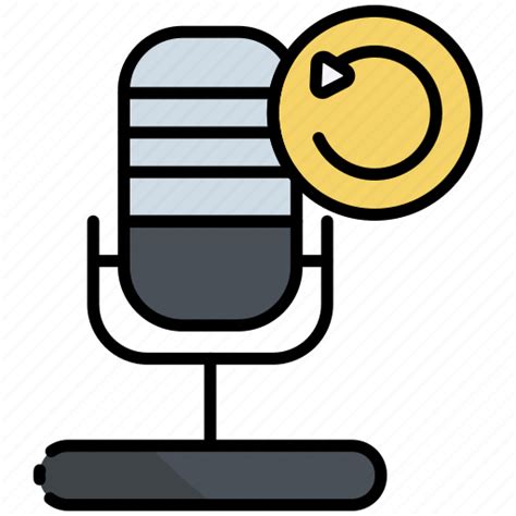 Replay Podcast Microphone Refresh Audio Loop Restart Icon