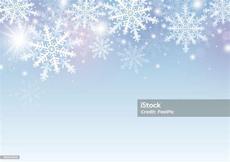 크리스마스와 겨울 배경 복사 공간 벡터 일러스트와 함께 흰 눈송이의 디자인 12월에 대한 스톡 벡터 아트 및 기타 이미지 12월 25 개념 Istock