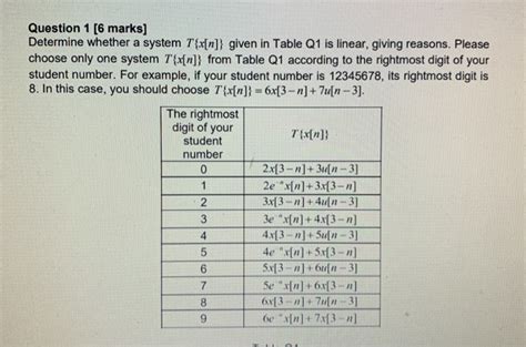 Solved Question 1 [6 Marks] Determine Whether A System
