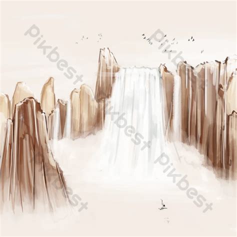 슈퍼 넓은 거대한 폭포 풍경 Psd 계층화 된 템플릿 데코 And 3d 모델 Png Psd 무료 다운로드 Pikbest