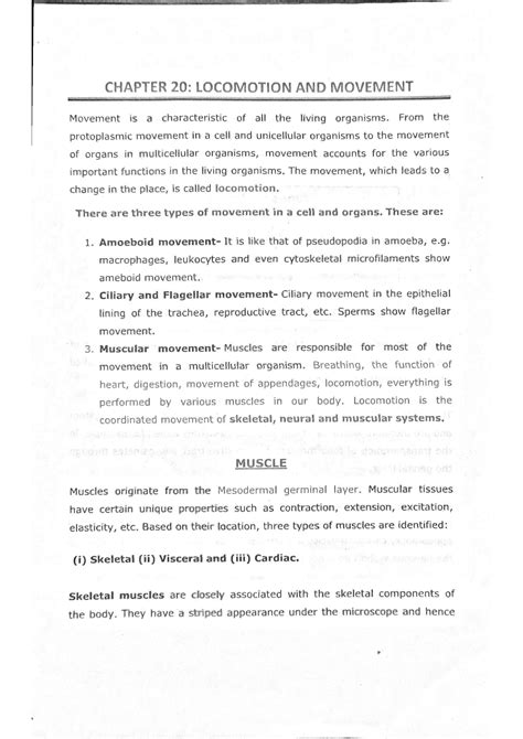 SOLUTION Class Locomotion And Movement Topper Notes Biology For NEET UG Full NCERT Based