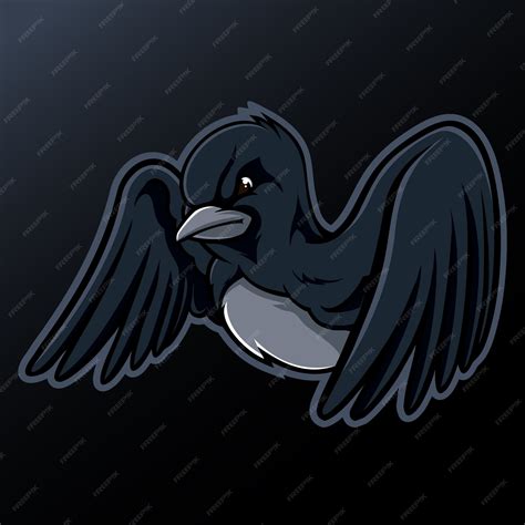 Premium Vector Black Bird Mascot