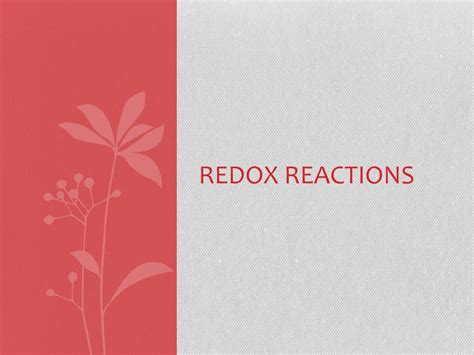 Ppt Redox Reactions Powerpoint Presentation Free Download Id