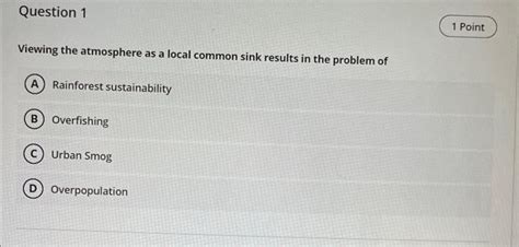 Solved Viewing The Atmosphere As A Local Common Sink Results