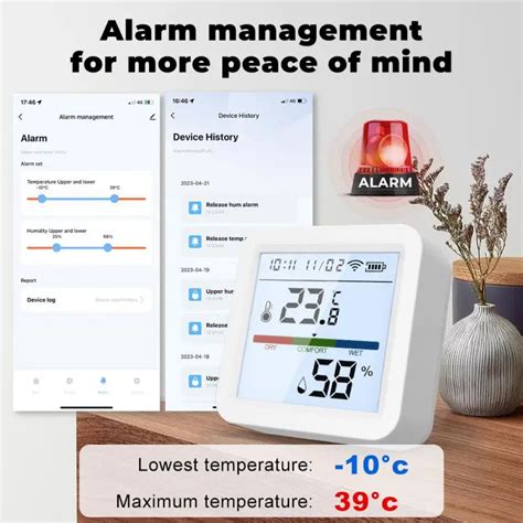 Precisão Wifi Tuya Inteligente Sensor De Umidade Temperatura Higrômetro Termômetro Detector App