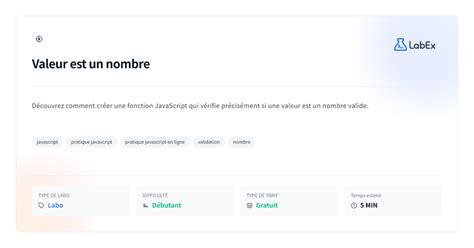 Maîtriser La Validation Des Nombres Javascript Labex