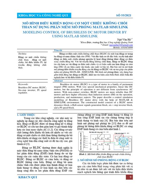 Mô Hình điều Khiển động Cơ Một Chiều Không Chổi Than Sử Dụng Phần Mềm