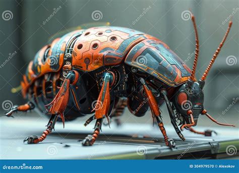Advanced Hightech Armor Cyberpunk Cockroach Ai Generated Stock
