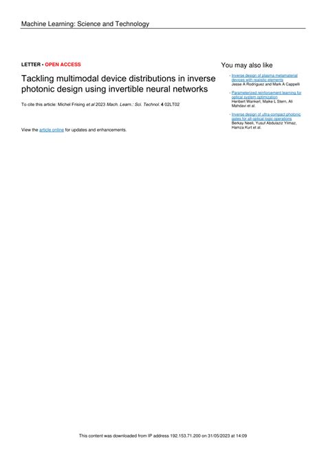 Pdf Tackling Multimodal Device Distributions In Inverse Photonic