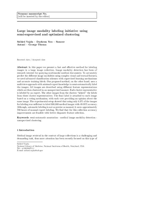 Pdf Large Image Modality Labeling Initiative Using Semi Supervised