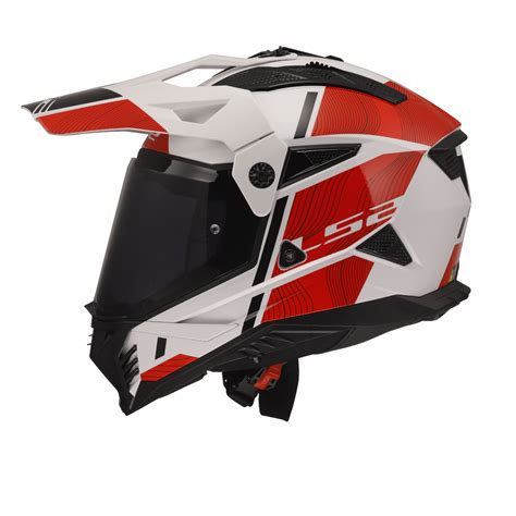 Ls2 Mx436 Pioneer Ii Hill Gloss White Red Moto Wilder