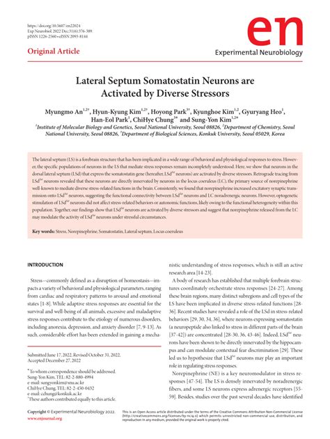 Pdf Lateral Septum Somatostatin Neurons Are Activated By Diverse Stressors