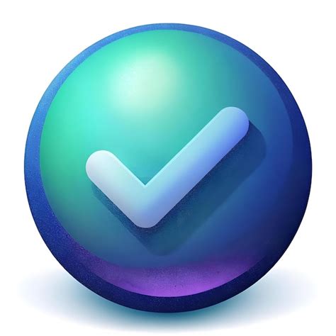 A Vibrant Blue 3d Button With A White Checkmark Symbolizing Confirmation Approval Or Completion