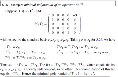 Solved Example Minimal Polynomial Of An Operator On F Chegg