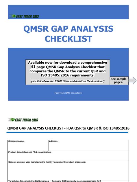 Qmsr Gap Analysis Checklist Available For Download Pdf Quality Management System Quality