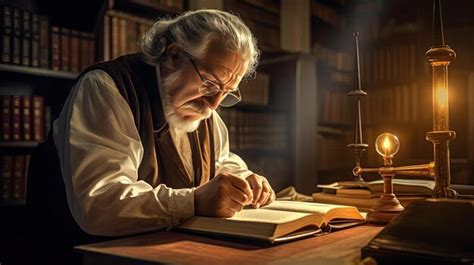 Scholar Of Philosophy On Books At Work Premium Ai Generated Image
