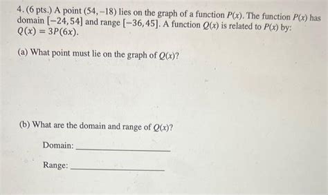 solved 4 6 pts a point 54 −18 lies on the graph of a