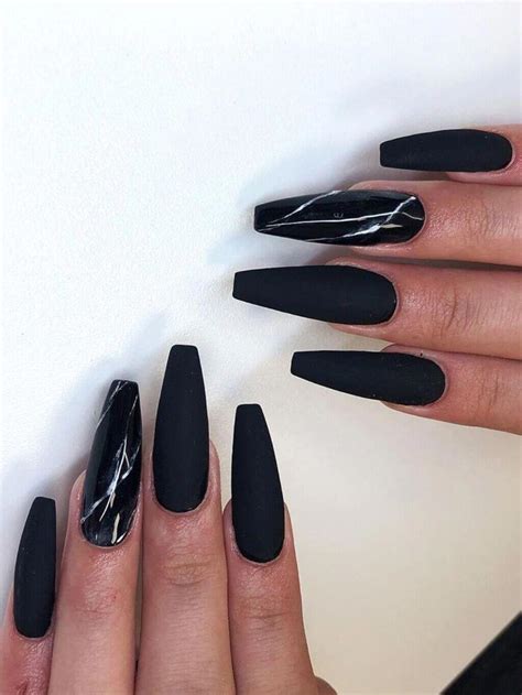 Black Glitter Acrylic Nails