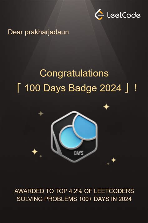 Prakhar Jadaun On Linkedin Leetcode Consistency 100daysbadge 10