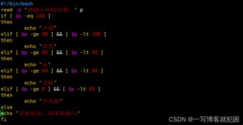 shell编程之条件语句 要使shell脚本程序具备一定的智能 CSDN博客