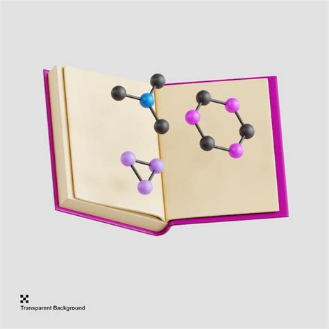 Premium Psd 3d Illustration Open Book With Molecular Structures