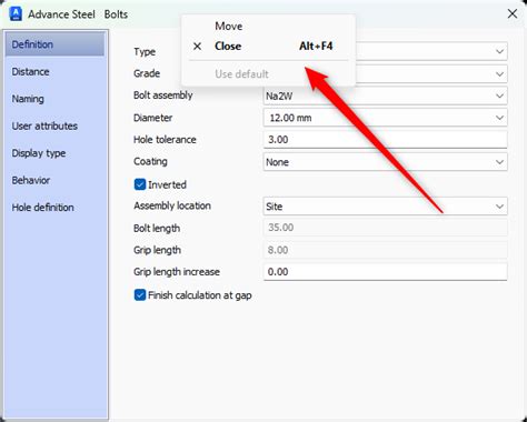 define bolt connection parameter as default autodesk community