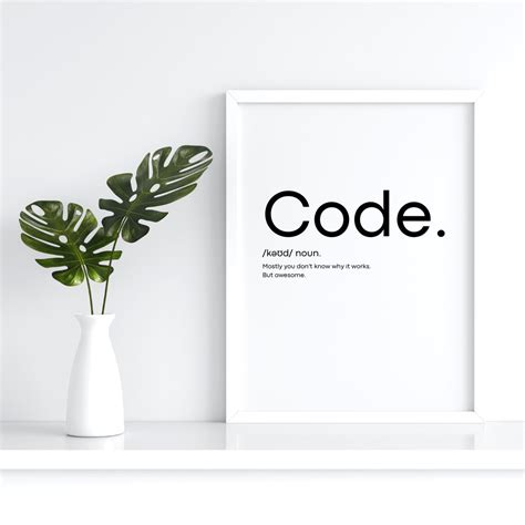 Programmer Printable Code Wall Art Modern Print Coding Computer Science Print Quote