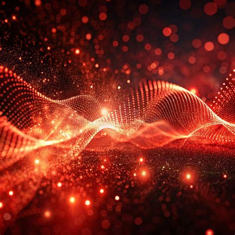 Digital Red Black Particles Wave And Light Abstrac Stock Illustration Illustration Of Dynamic