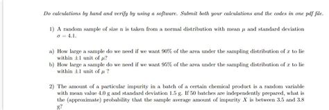 Solved Do Calculations By Hand And Verify By Using A