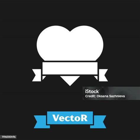 흰색 하트와 리본 아이콘은 검은 색 배경에 격리 로맨틱 한 상징 연결 가입 열정과 결혼식 발렌타인 데이 기호입니다 벡터 일러스트레이션 감정에 대한 스톡 벡터 아트 및 기타