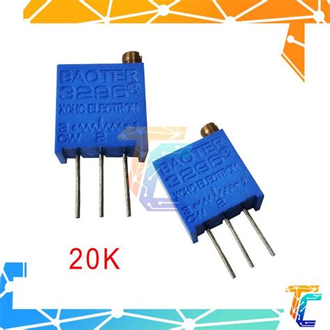 2pcs 20k Potentiometer Blue 3296w 3296 50 100 200 500 Ohm 1k 2k 5k 10k
