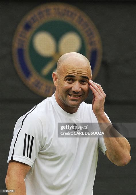 Andre Aggassi Reacts During His Exhibition Mixed Doubles Match News Photo Getty Images