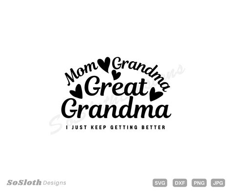 Mom Grandma Great Grandma Svg I Just Keep Getting Better Svg Instant