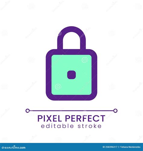 Padlock Pixel Perfect RGB Color Ui Icon Stock Vector Illustration Of