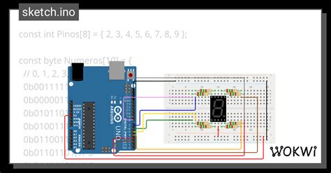 Display 7 Segmentos Data Decimal Wokwi Esp32 Stm32 Arduino Simulator