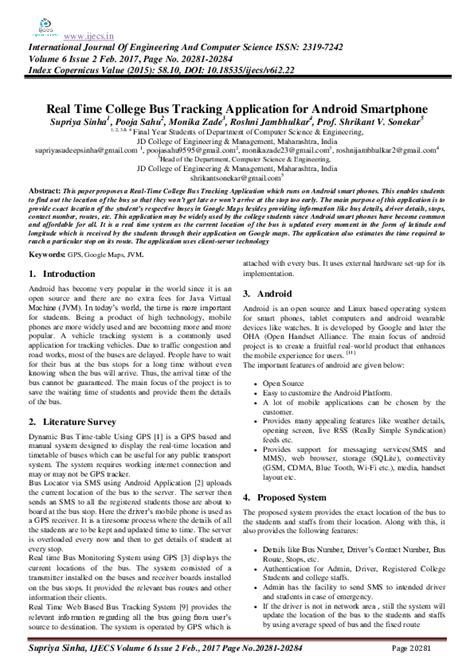 pdf real time college bus tracking application for android smartphone