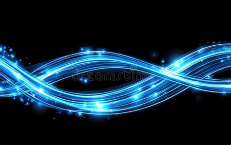 Glowing Blue Waves Of Light Creating A Mesmerizing Visual Display Against A Dark Background